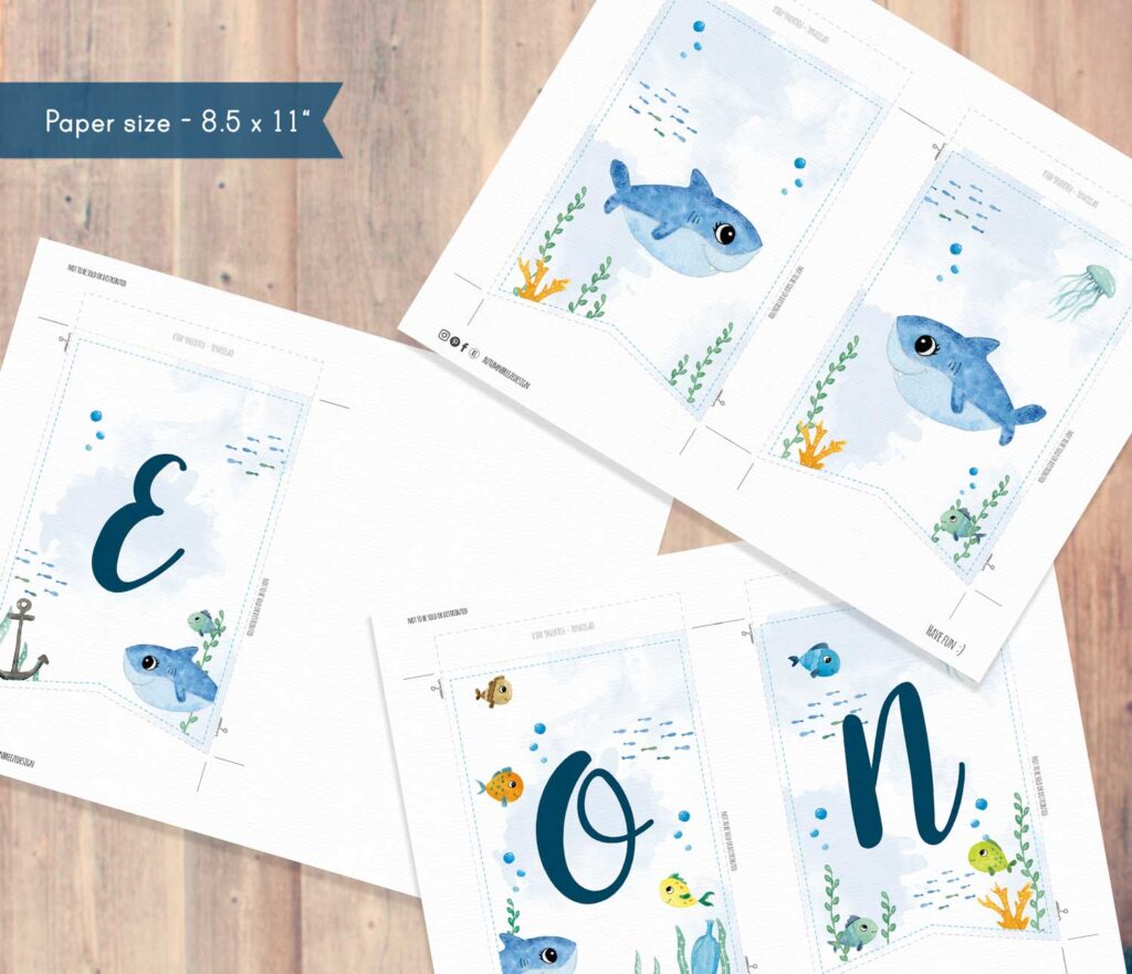 Printable Baby Shark Banner - Party Printables- Party Decor