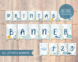 Printable Under the Sea Banner - Party Printables - Party Decor