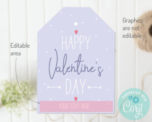 Editable Printable Valentine's Day tag ️