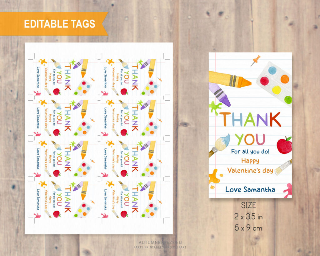 Editable Printable Valentine's Day tag ️