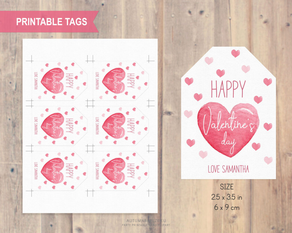 Editable Printable Valentine's Day tag ️