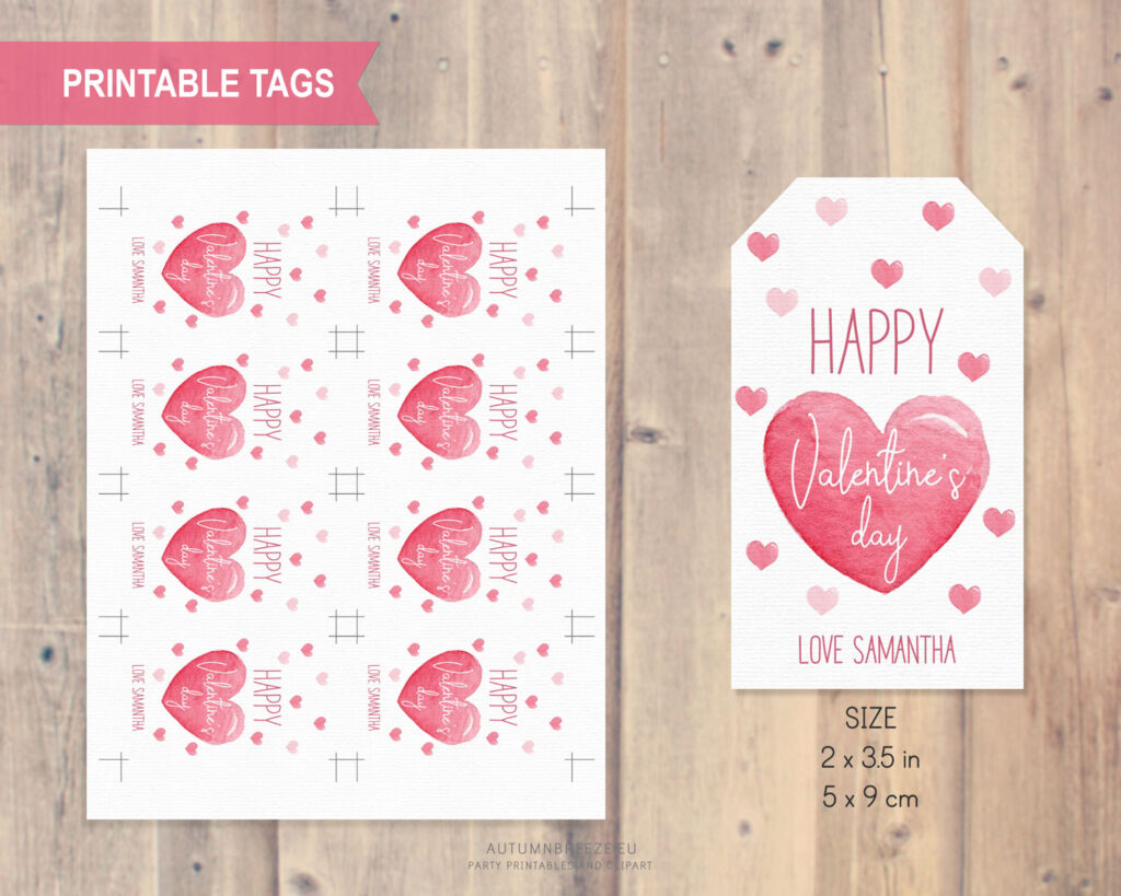 Editable Printable Valentine's Day tag ️