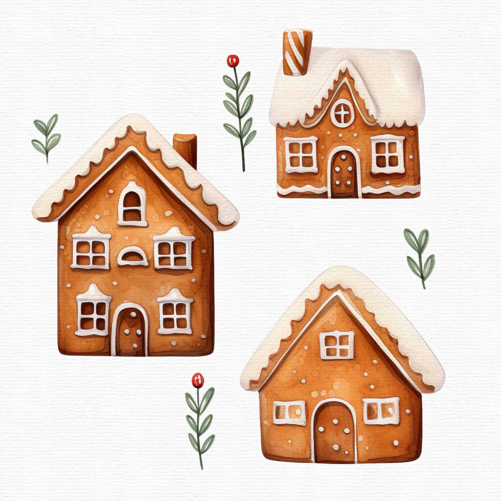 Watercolor Gingerbread Cookies, Christmas Clipart 🎄🍪