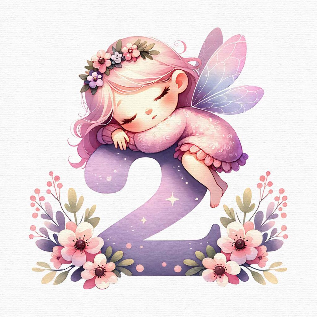 Fairy Alphabet Clipart PNG – Numbers Set for Kids 🧚‍♀️