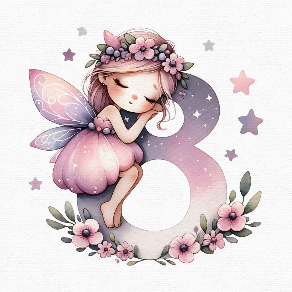 Fairy Alphabet Clipart PNG – Numbers Set for Kids 🧚‍♀️