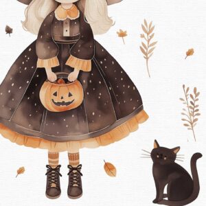 Cute Halloween Witch Clipart, 24 png