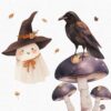 Cute Halloween Witch Clipart, 24 png