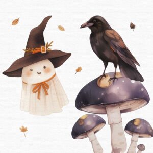 Cute Halloween Witch Clipart, 24 png