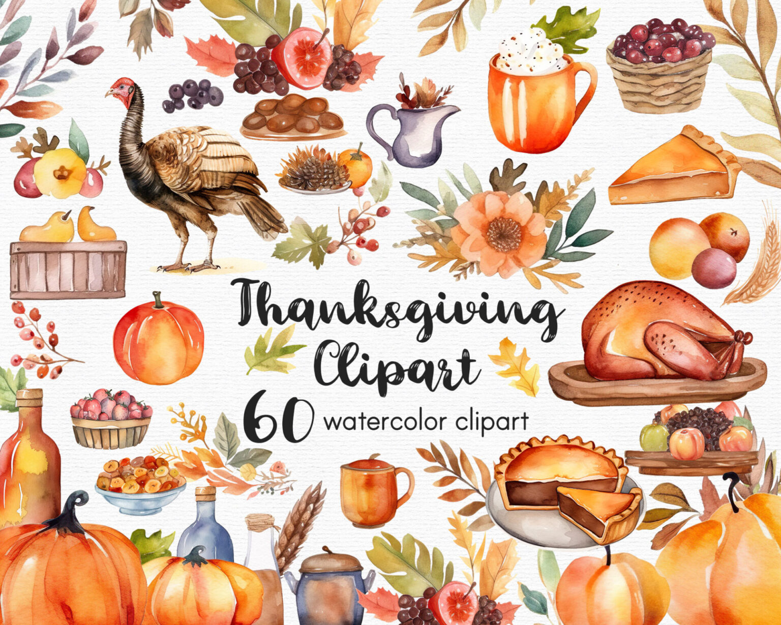 Thanksgving clipart, Autumn clipart,