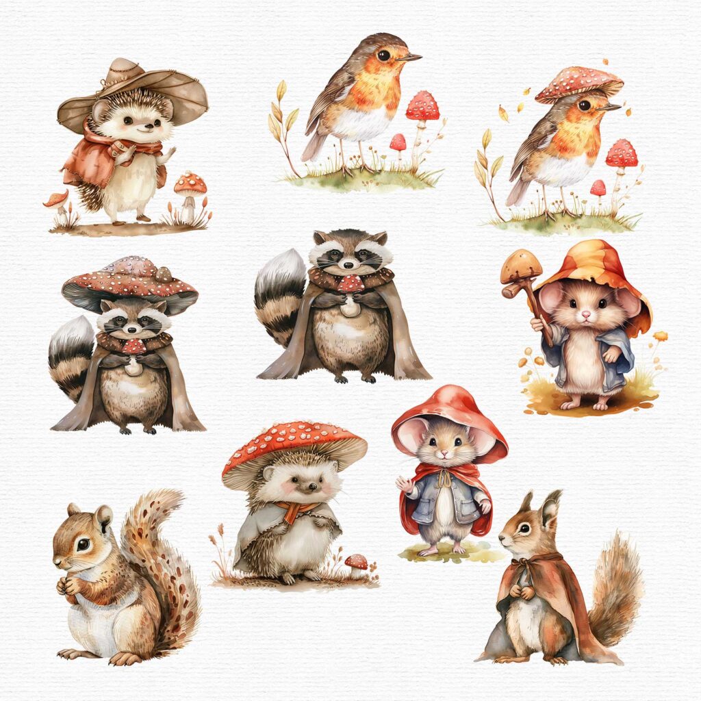 woodland animals clipart bundle! Set of 83 png 🦊 🐻 🐿️