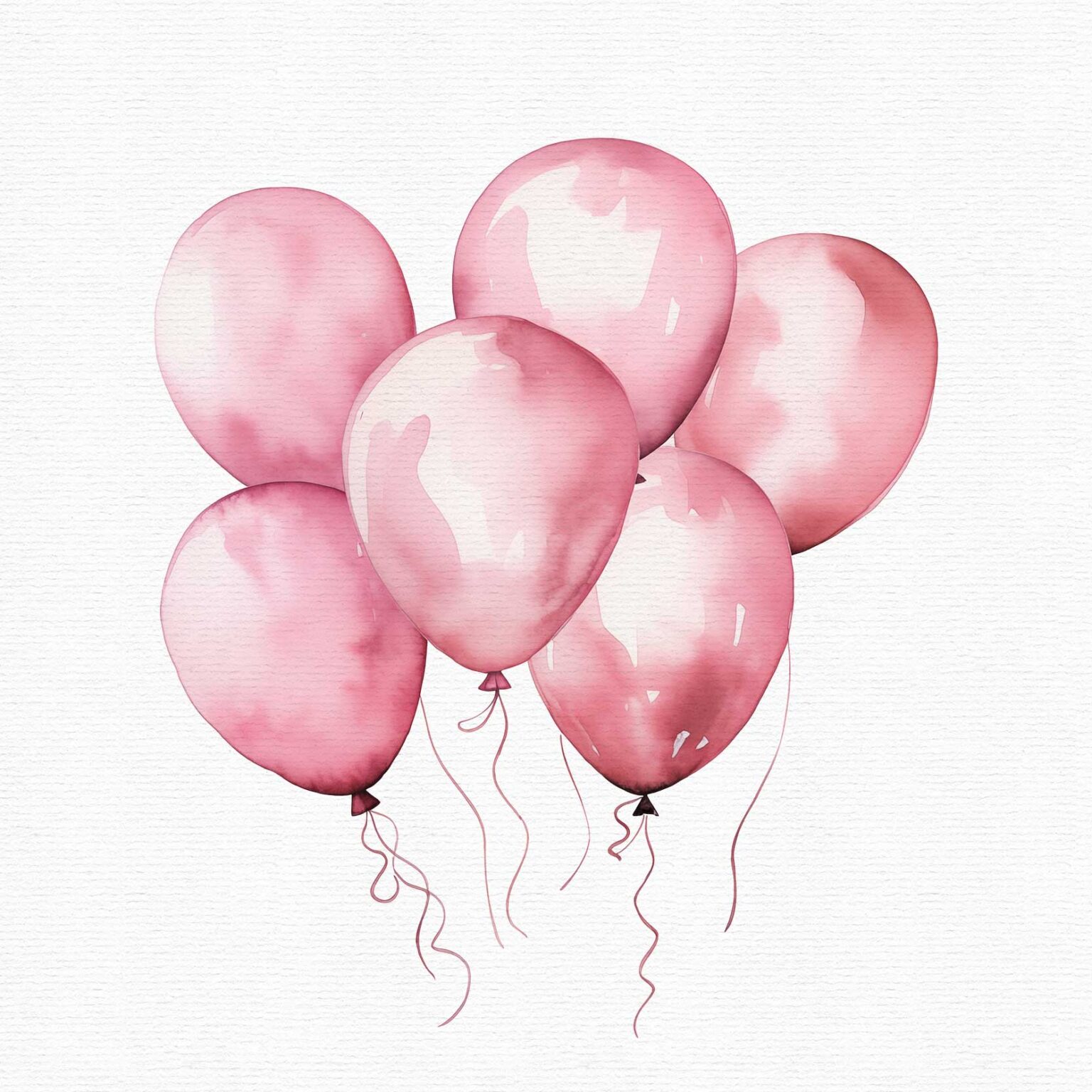 🎂 Pink Birthday Clipart Set – Balloons, Cake & More 🎀