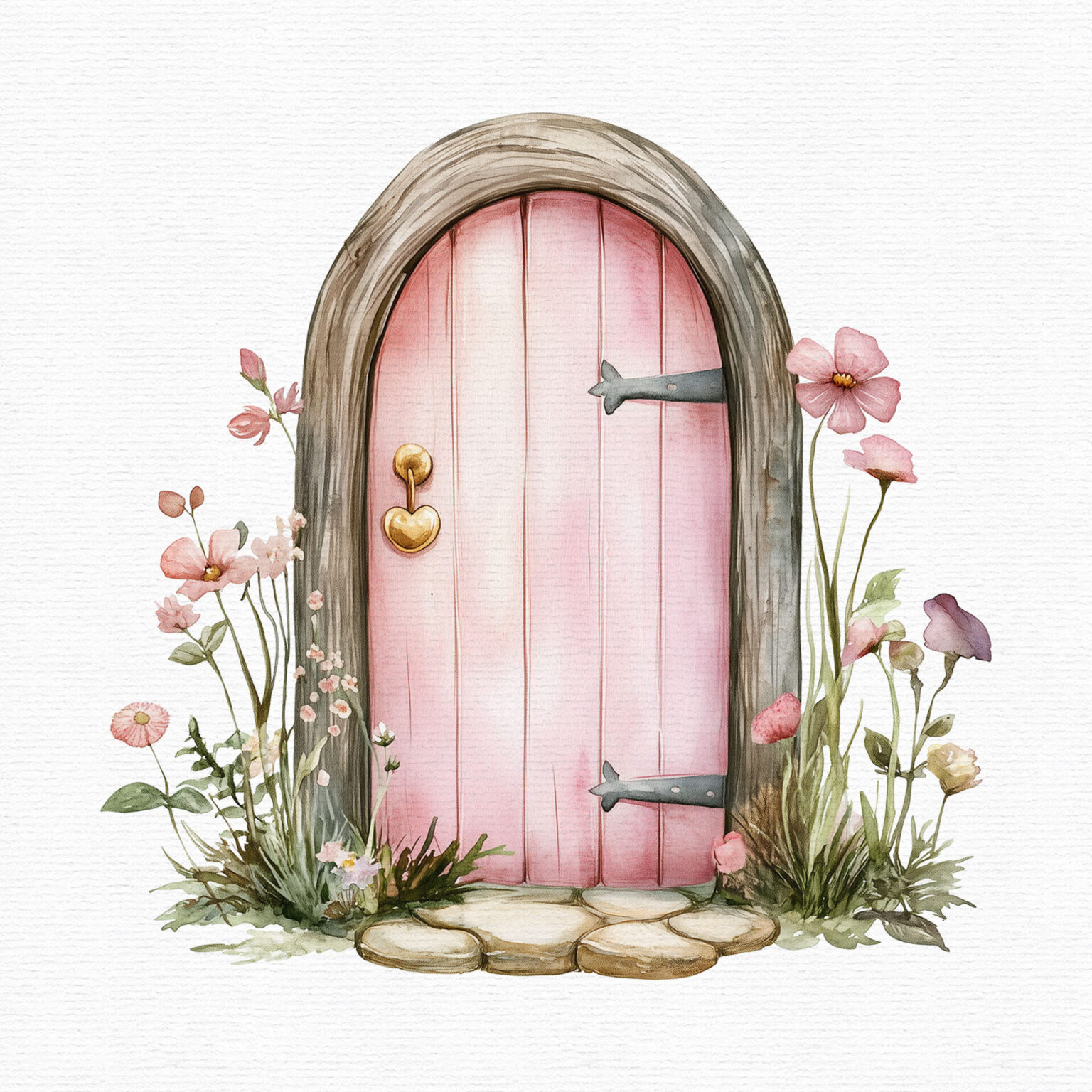 Pink and purple fairy door clipart 🧚‍♀️ for fairy garden crafts